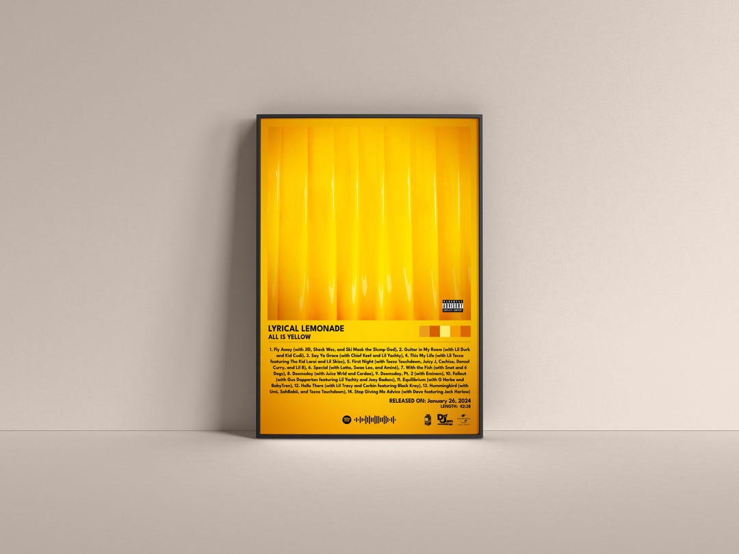 Lyrical Lemonade All is Yellow Poster, Lyrical Lemonade Gift Poster ...