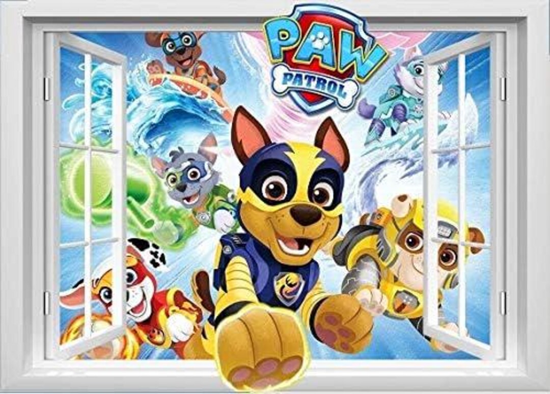 Paw Patrol Wandtattoo Vinyl Mural Wall Sticker Smashed Wall Sticker ...