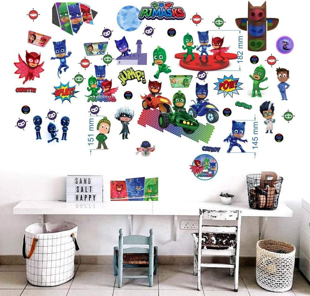 PJ Masks Wall Sticker for Bedroom Boys and Girls Wall Picture PJ Masks ...