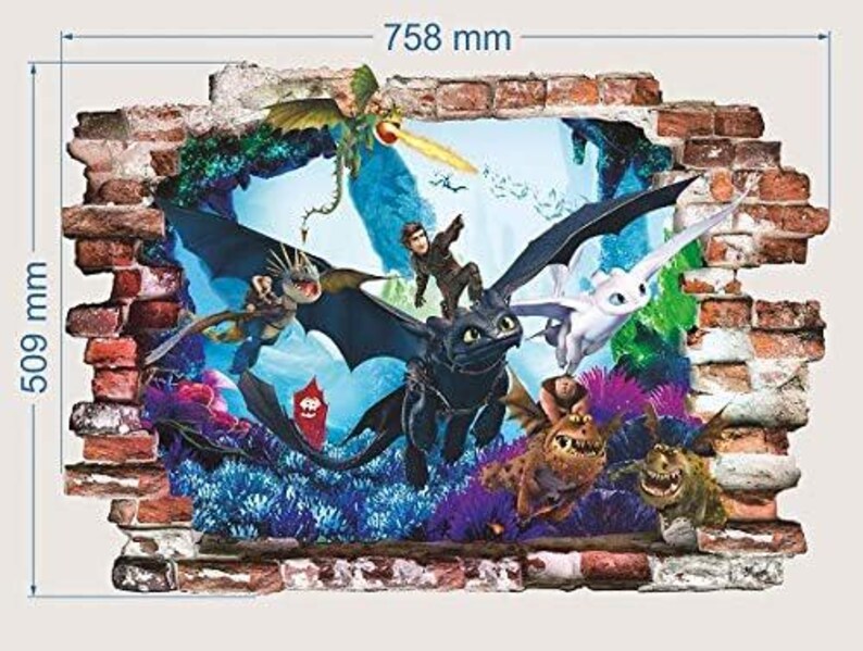How to Train Your Dragon Wall Sticker Wall Sticker Smash Children's ...