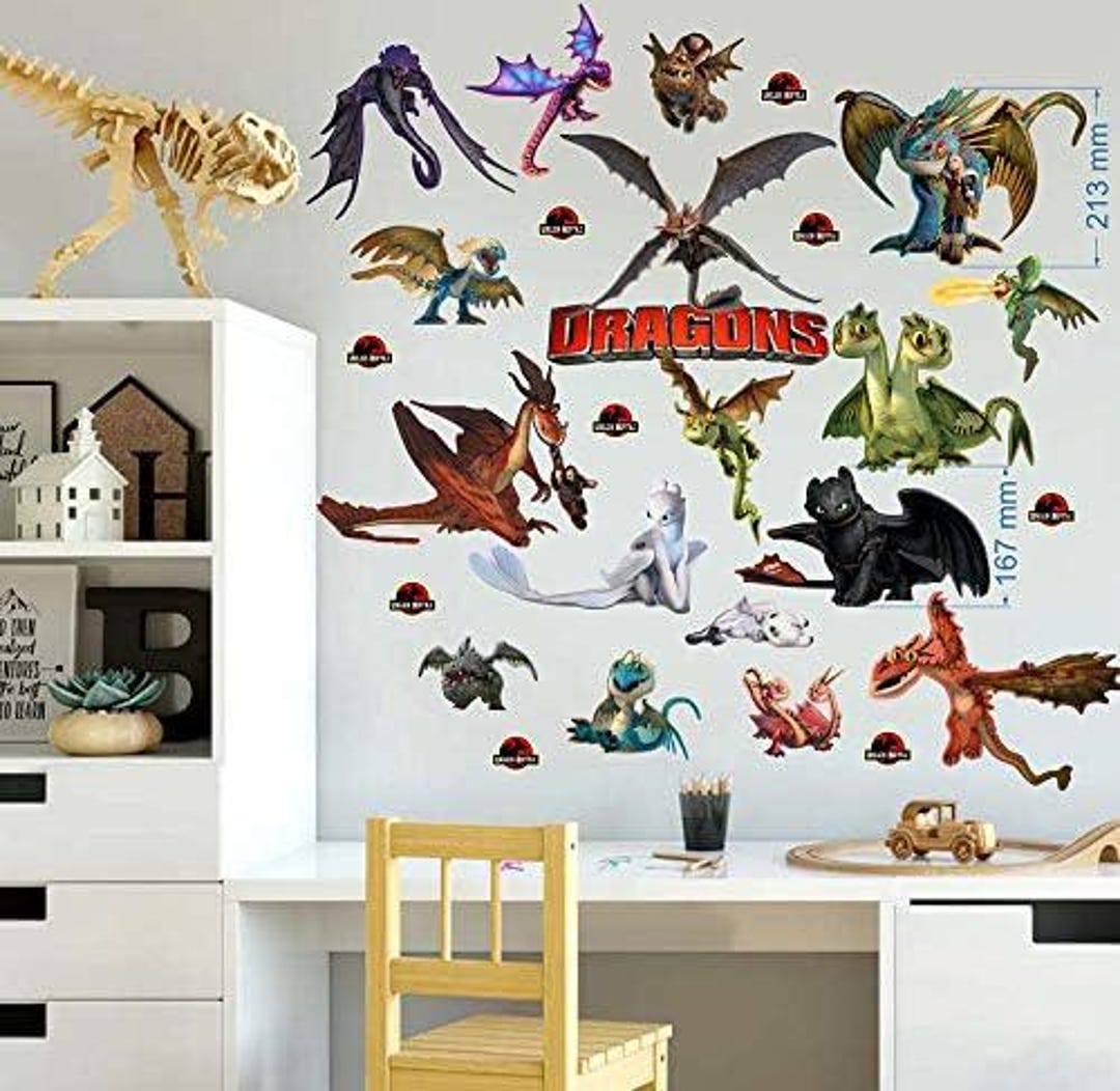 How to Train Your Dragon Wall Sticker Wall Pictures for Boys the Smurfs ...