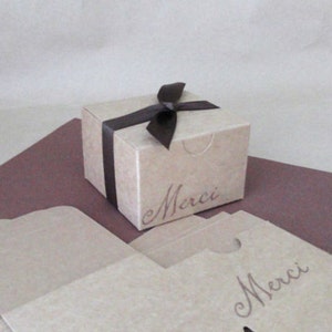 Merci Gift Box Thank You Favor Box 3x3x2 Kraft Box - Etsy