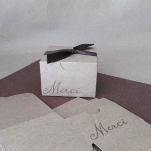 Merci Gift Box Thank You Favor Box 3x3x2 Kraft Box - Etsy