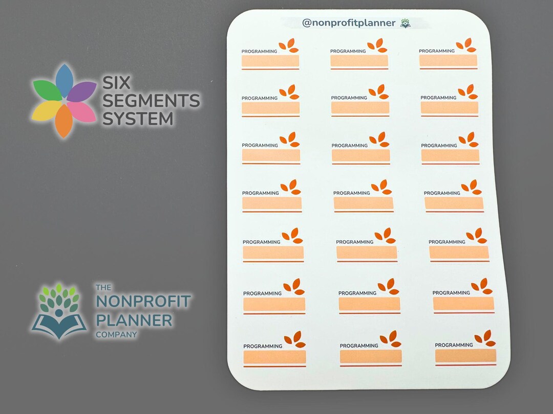 Programs BLANK Tasks Sticker Sheet for Nonprofit Planners, 6 Segment ...