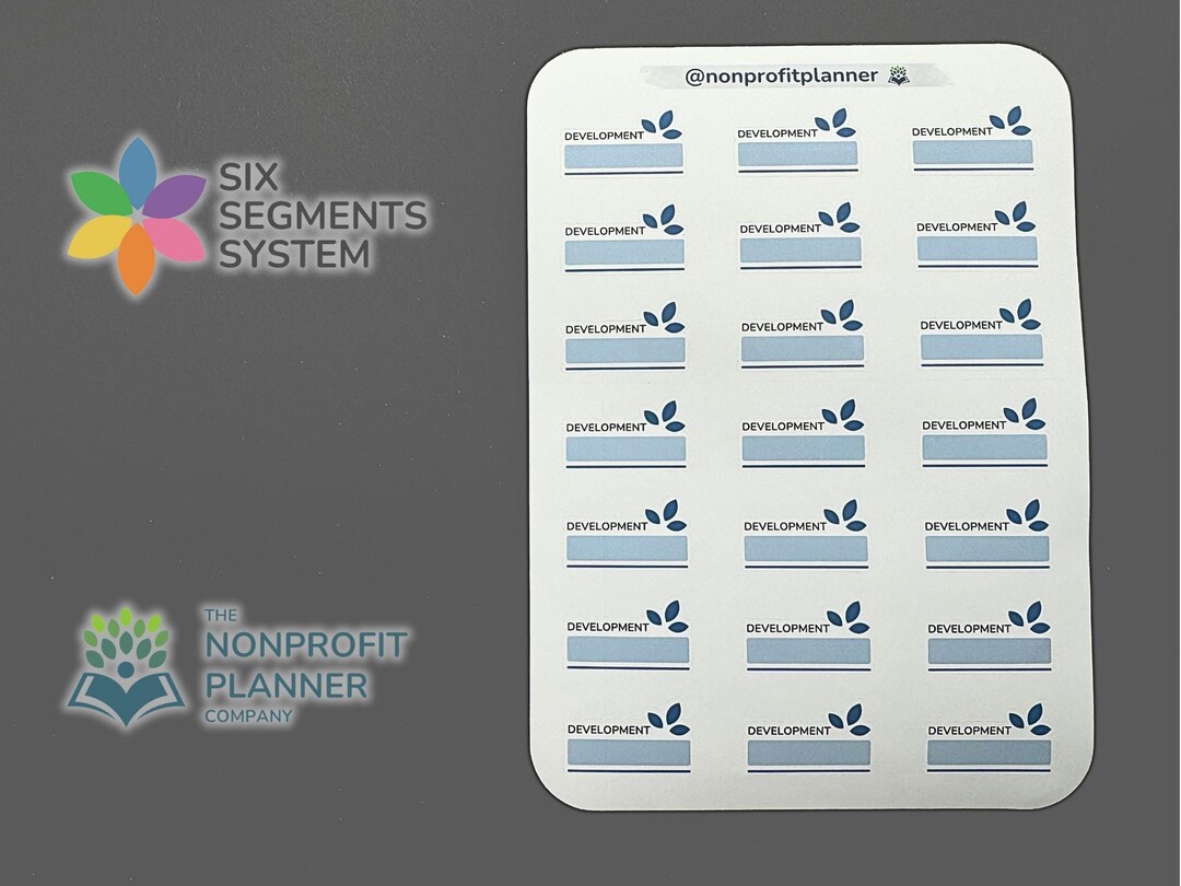 Development BLANK Tasks Sticker Sheet for Nonprofit Planners, 6 Segment ...