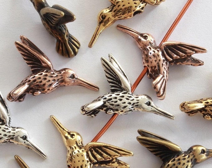 Hummingbird Beads, Tierracast Silver, Gold, Copper & Brass Plated ...