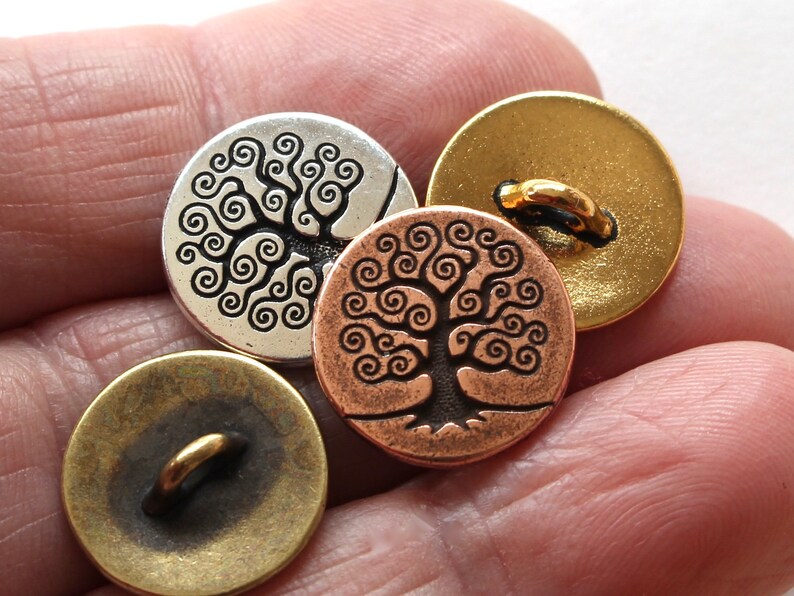 Tree of Life Buttons Tierracast Silver Gold Copper & Brass - Etsy