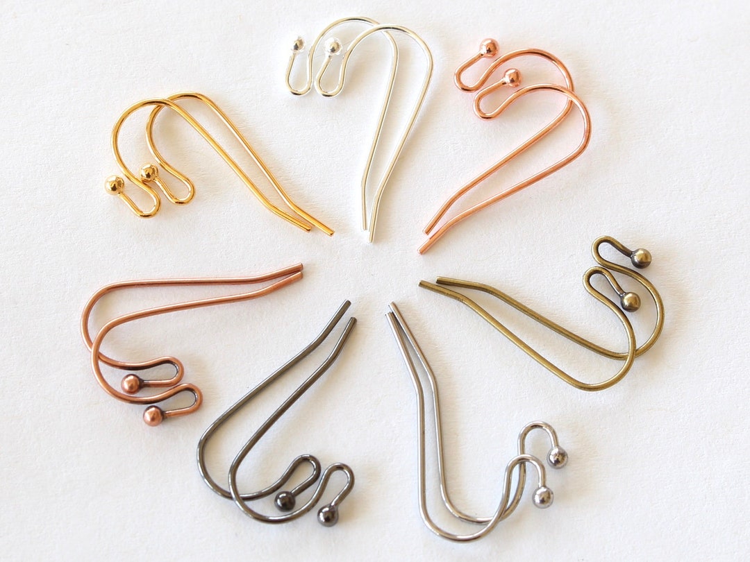 Colorful Ball Ear Wires (pairs) Silver, Gold, Copper, Brass & Black ...