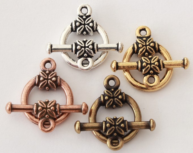 Large Leaf Clasp Sets Toggle Links, Tierracast Silver, Gold, Copper ...