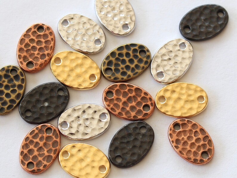 Hammered Oval Links TierraCast rhodium gold copper brass & | Etsy