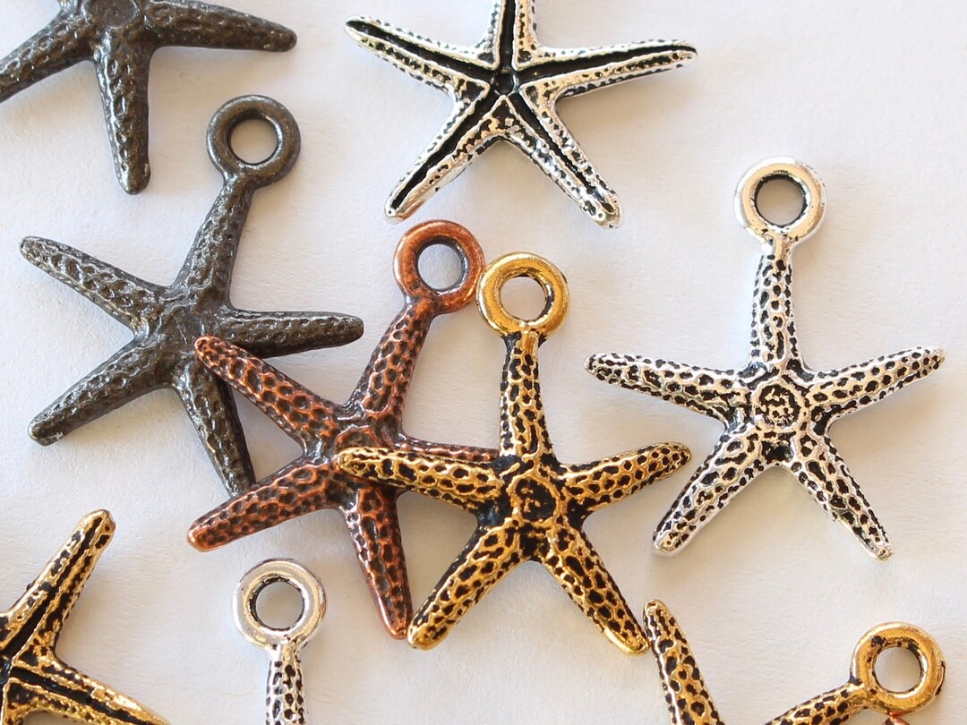 Star Fish Charms, Tierracast Silver, Gold, Copper, Black Starfish ...