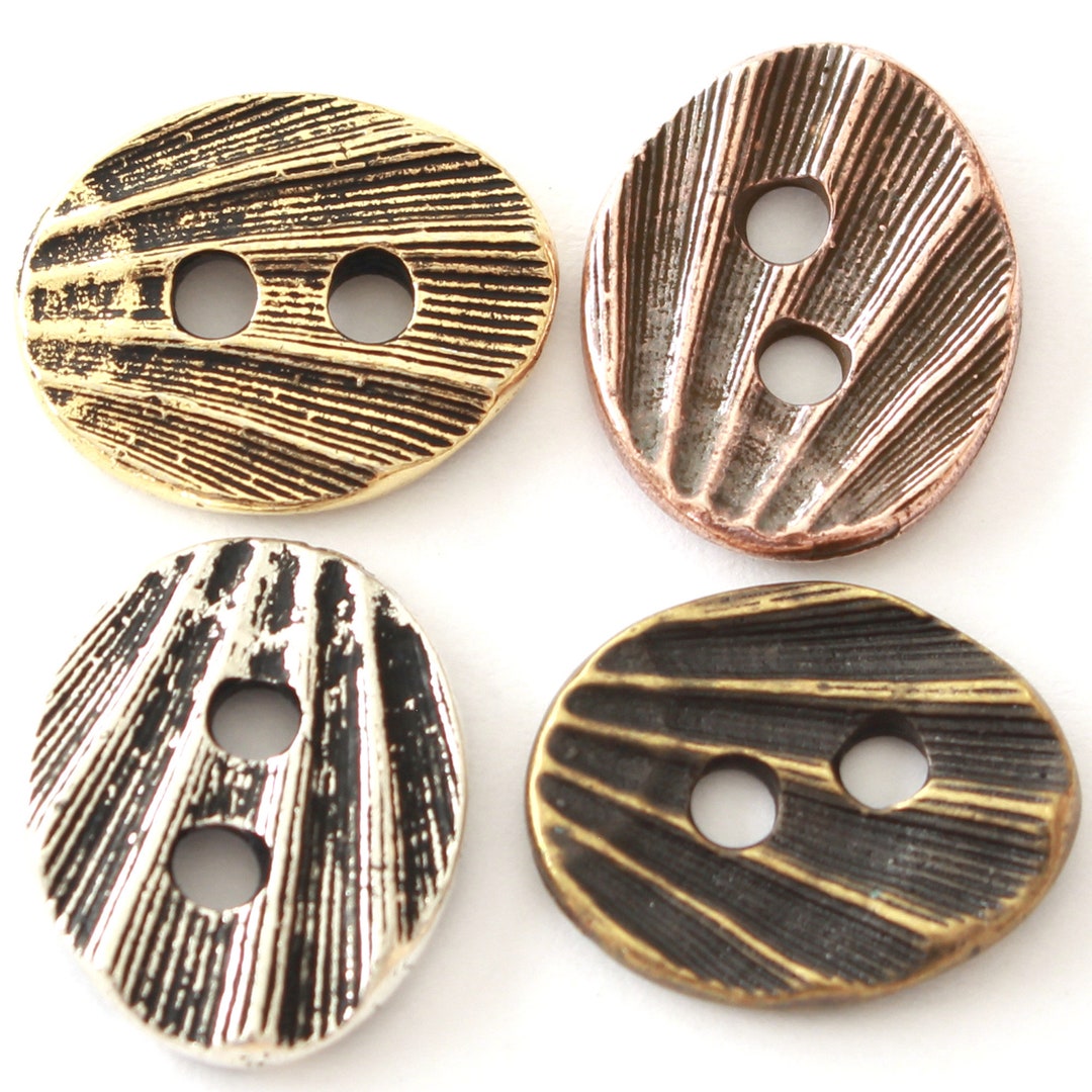 Shell Buttons, Tierracast Gold, Copper & Brass Plated Pewter, 17x13 ...