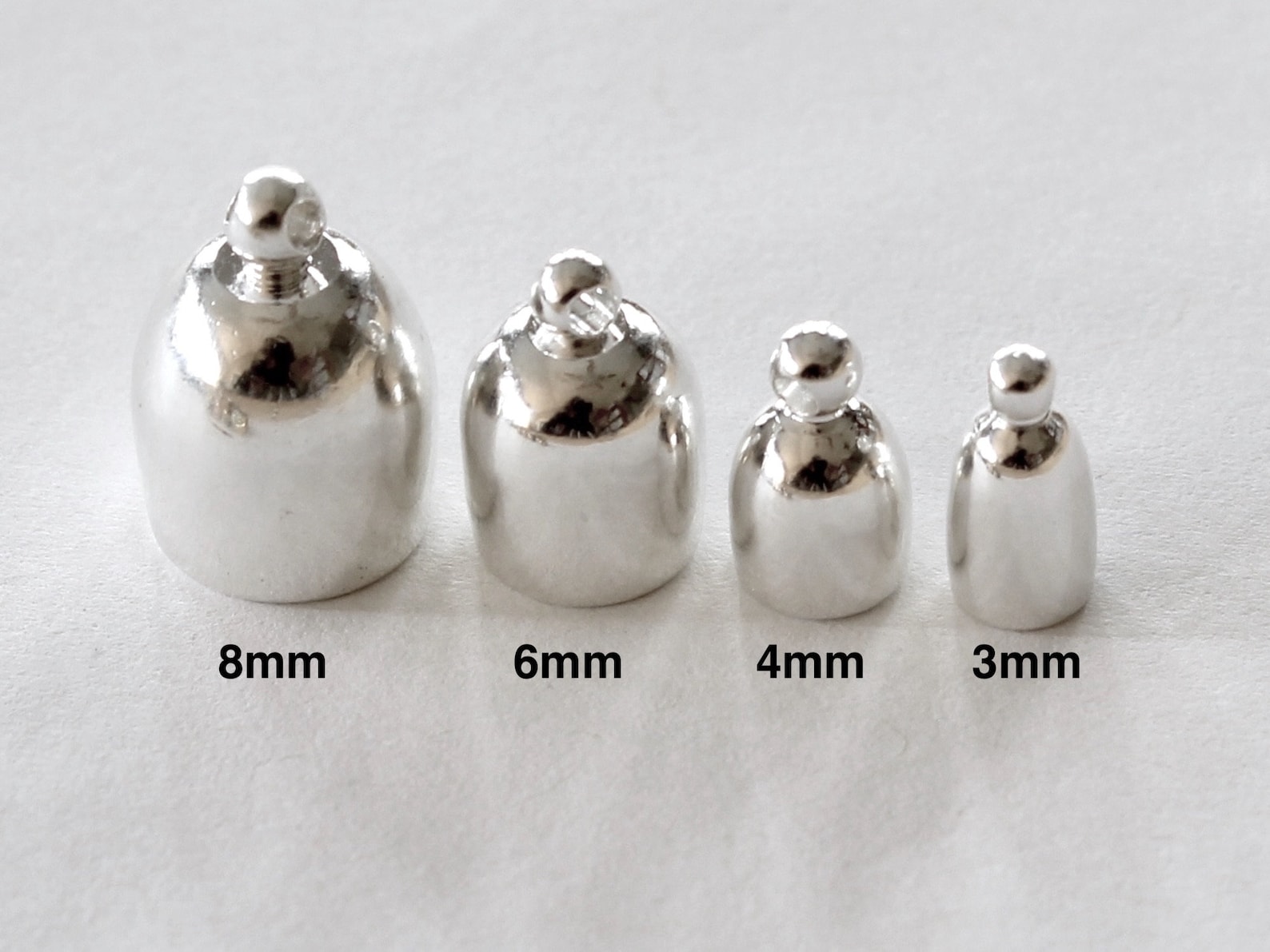 Bullet End Caps Silver Gold Copper Brass Black Antiqued | Etsy