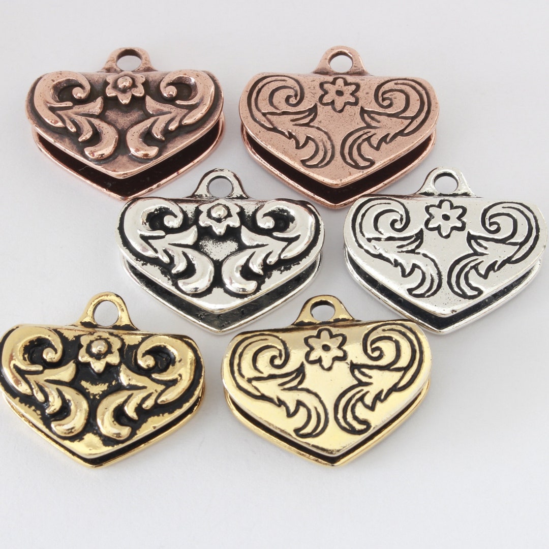 Scrollwork Crimp End Caps, Tierracast Silver, Gold, Copper Plate Pewter ...