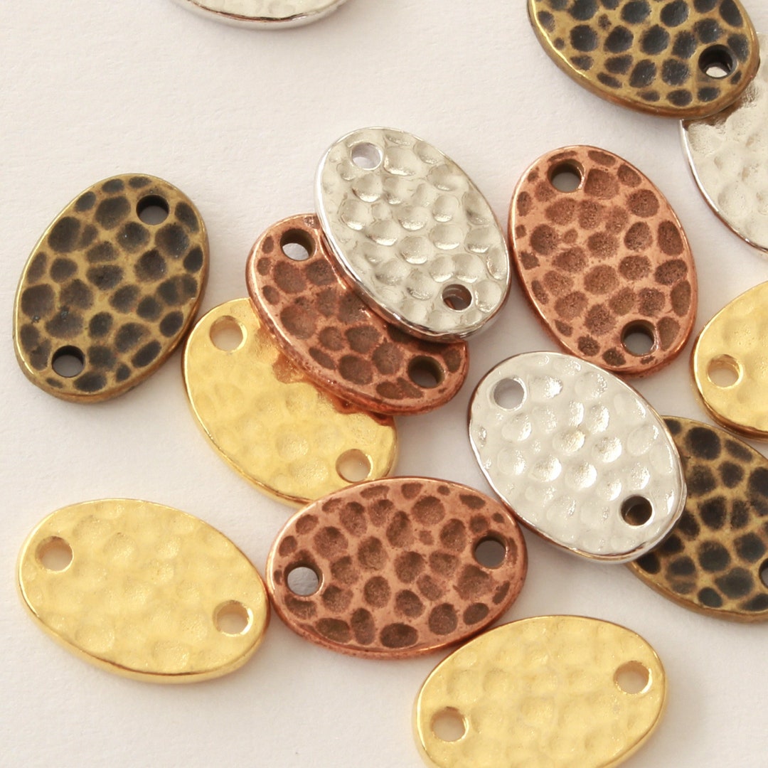 Hammered Oval Links, Tierracast Rhodium, Gold, Copper, White Bronze ...