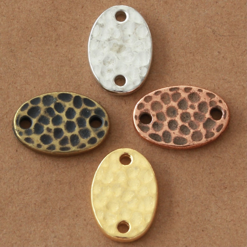 Hammered Oval Links Tierracast Rhodium Gold Copper White | Etsy