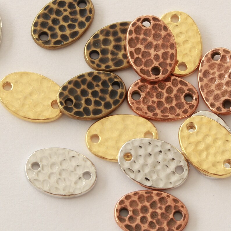 Hammered Oval Links Tierracast Rhodium Gold Copper White - Etsy