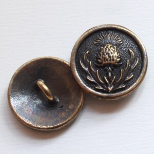 Thistle Buttons, Tierracast Silver, Gold, Copper, Brass Plate & Natural ...