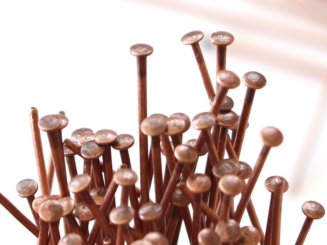 Lower Prices! 144 2” & 3” Antiqued Copper Head Pins, 21 + 24 Gauge ...