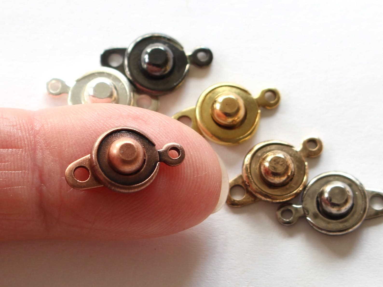 Patented Premium Ball & Socket Snap Clasps 8mm, 8 Plating Colors Silver ...