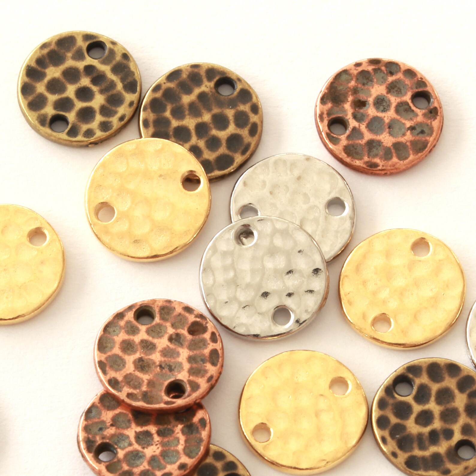 11mm Hammered Round Disc Connectors Tierracast Gold Copper - Etsy