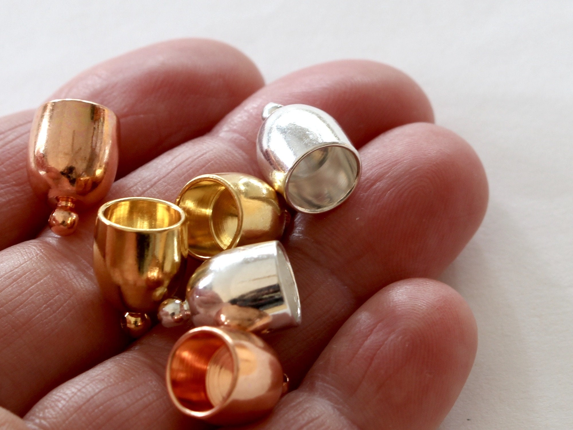 Bullet End Caps Silver Gold Copper Brass Black Antiqued - Etsy Ireland