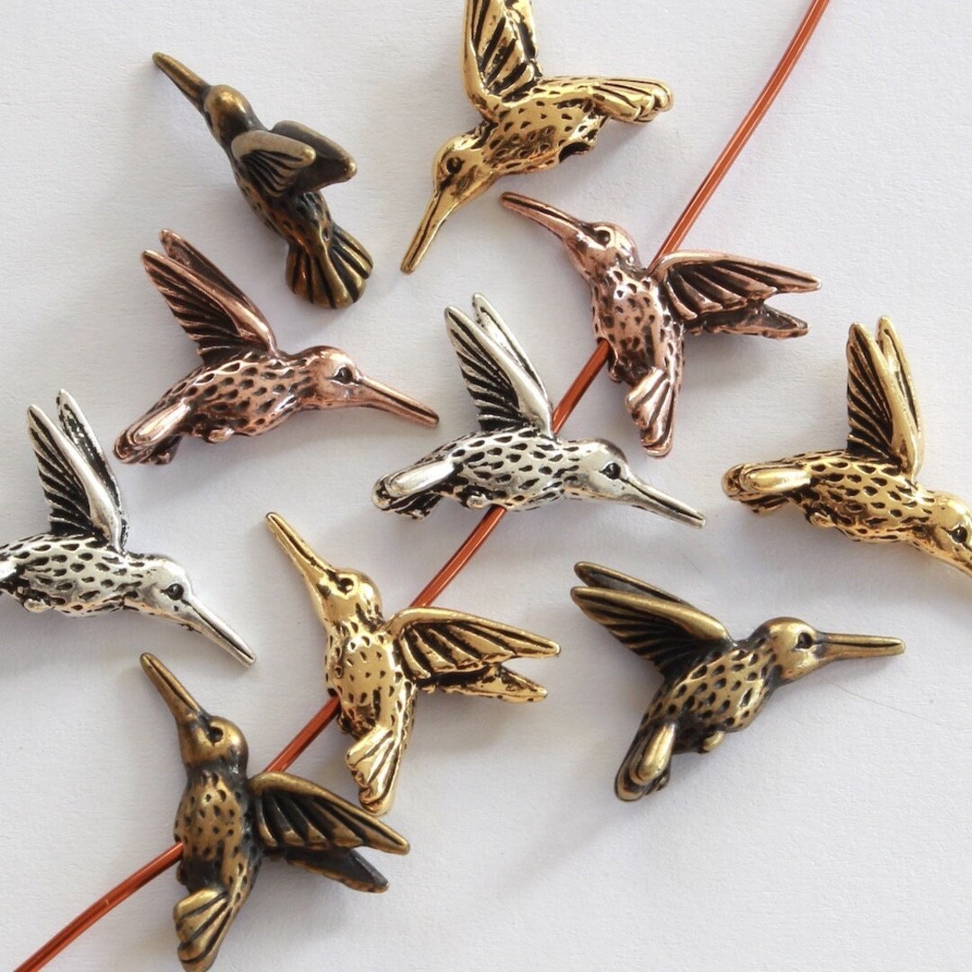Hummingbird Beads, Tierracast Silver, Gold, Copper & Brass Plated ...
