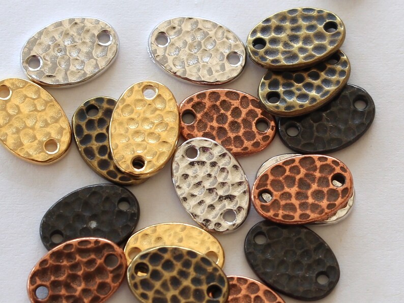 Hammered Oval Links TierraCast rhodium gold copper brass & | Etsy