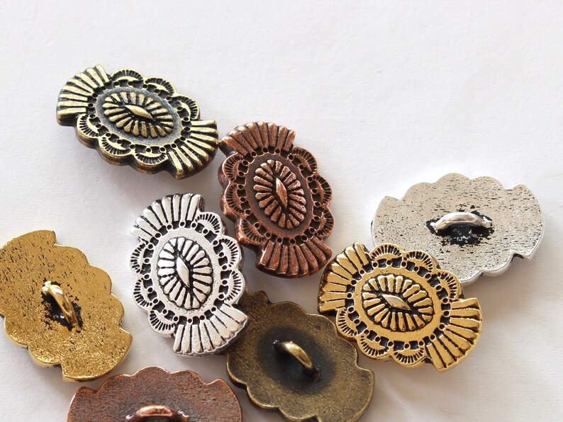 Western Buttons Tierracast Silver Gold Copper & Brass - Etsy