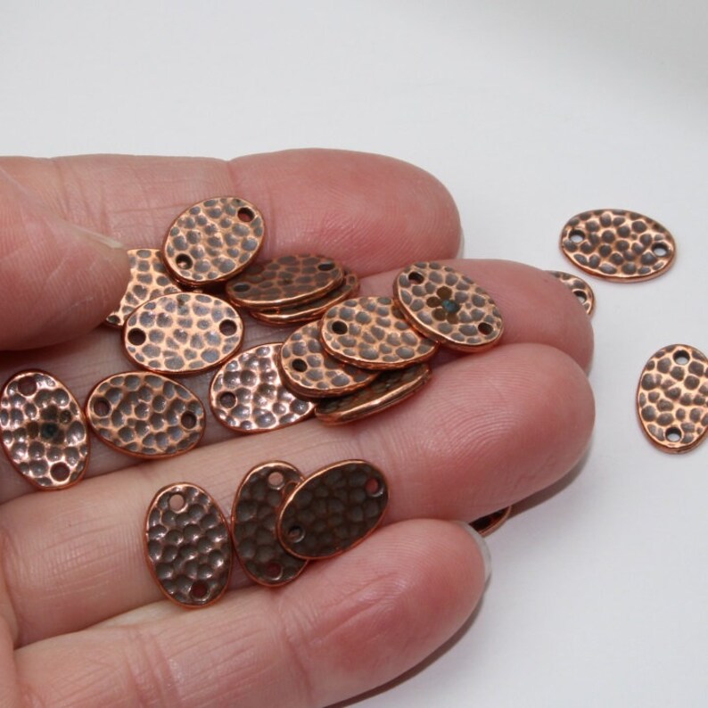 Hammered Oval Links TierraCast rhodium gold copper brass & | Etsy