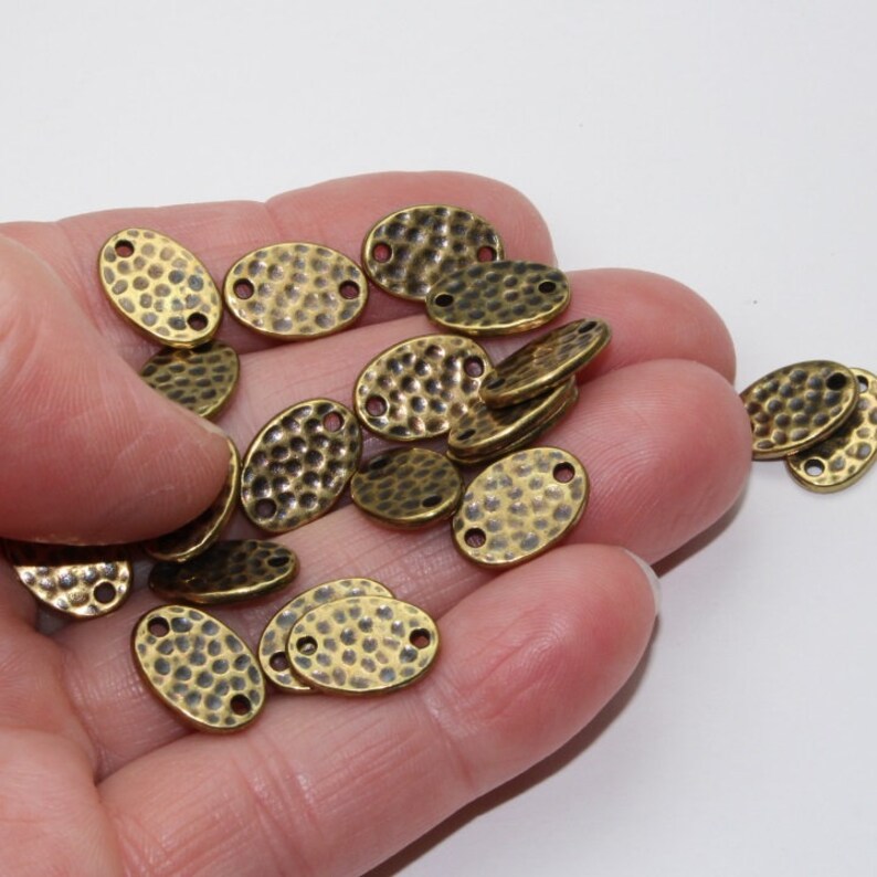 Hammered Oval Links TierraCast rhodium gold copper brass & | Etsy