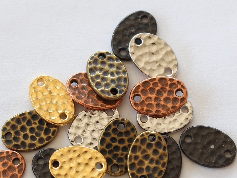 Hammered Oval Links TierraCast rhodium gold copper brass & | Etsy