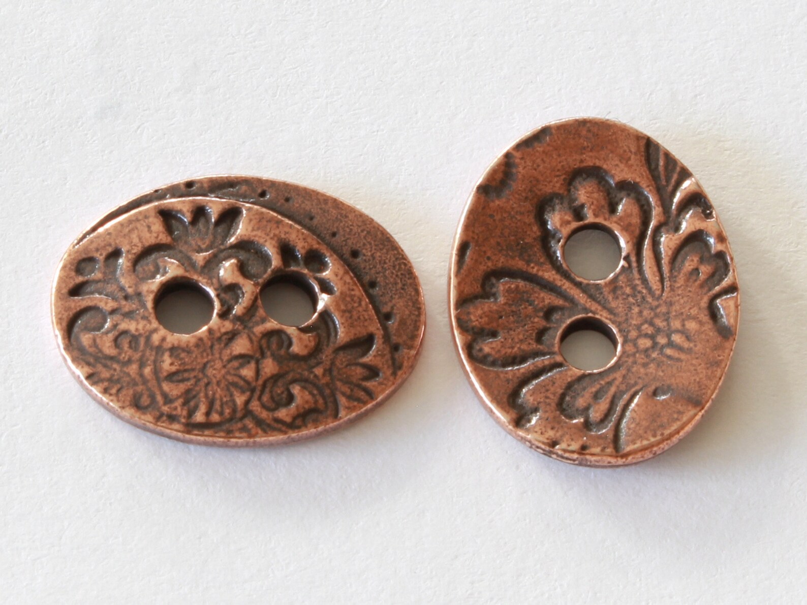 Oval Jardin Buttons Tierracast Brass Copper & Natural Plated | Etsy