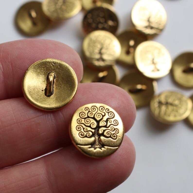 Tree of Life Buttons TierraCast Silver Gold Copper & Brass | Etsy