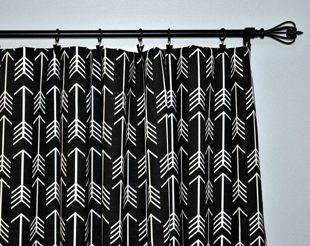 Curtain Black Arrow, Pair of Pole Rod Pocket Curtain Panels, Premier ...