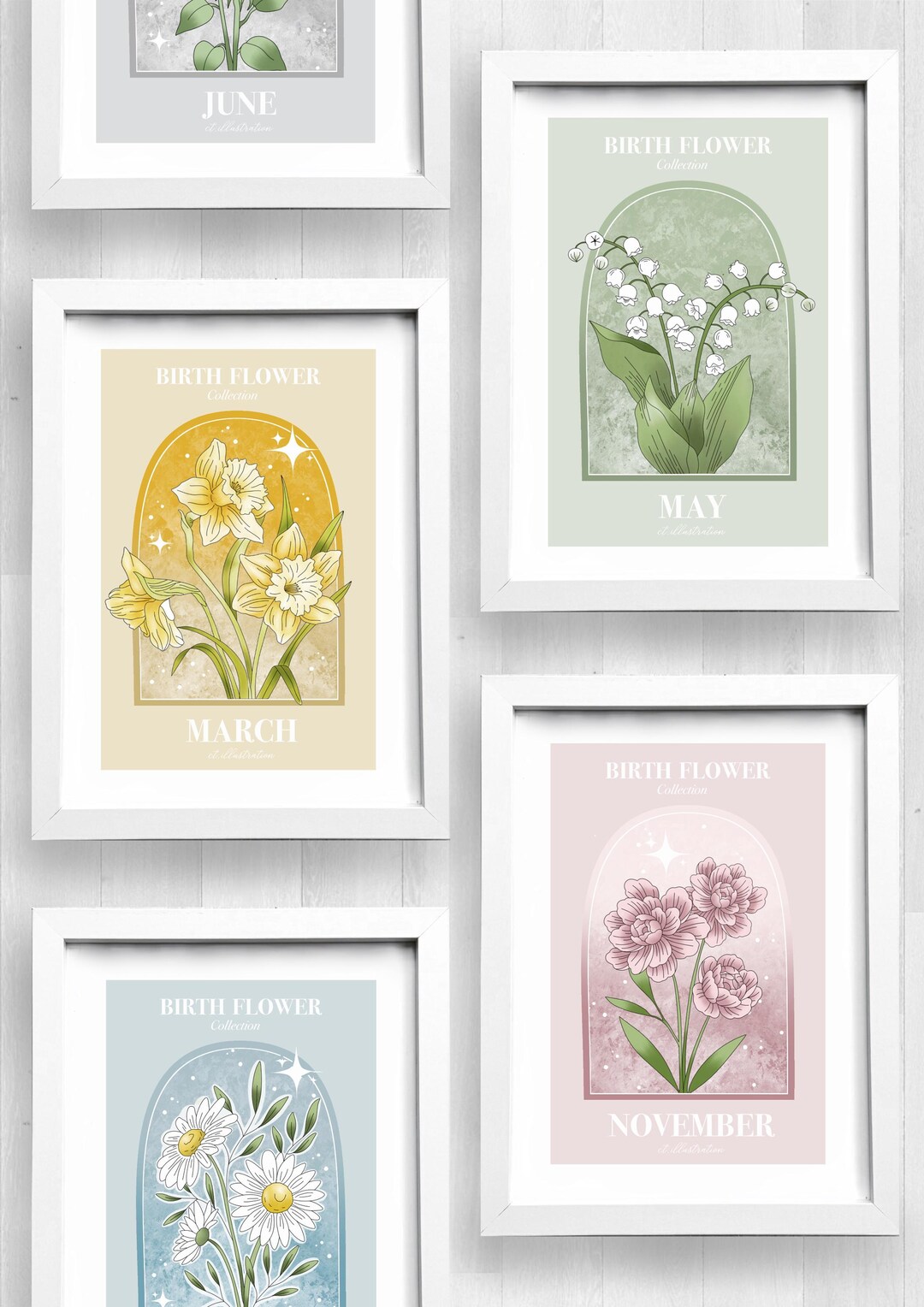 Birth Flower Poster Birth Flower Gift - Etsy