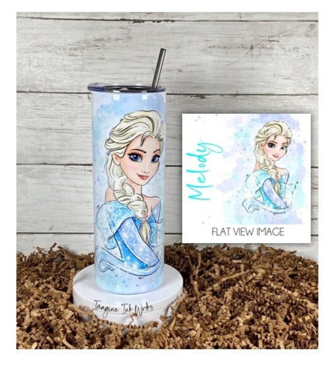 Personalized Elsa 20oz Skinny Tumbler Disney Character Princess ...