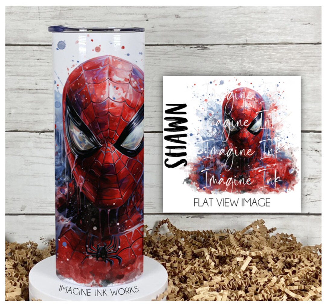 Personalized Marvel Avengers Spiderman 20oz Skinny Tumbler Superhero ...