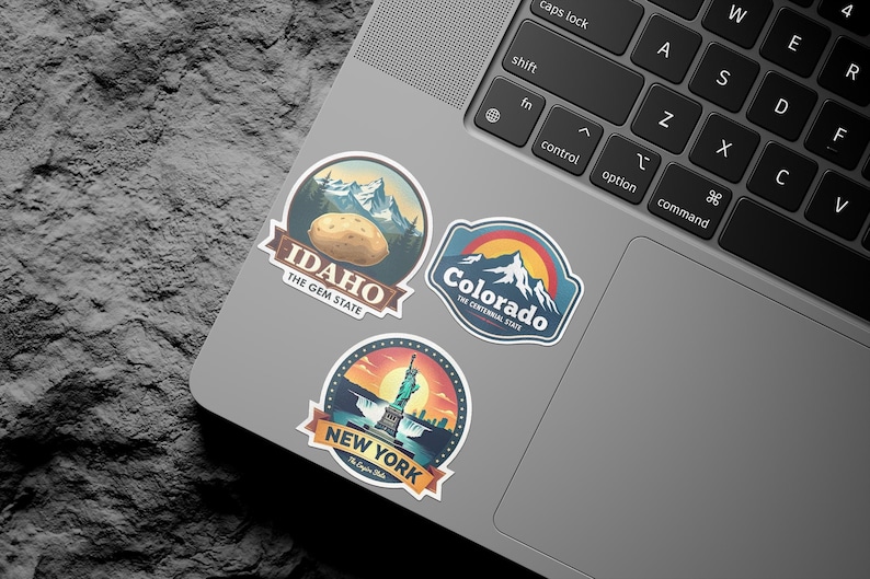 State-themed Vinyl Stickers | Water-resistant USA Travel Decals in ...