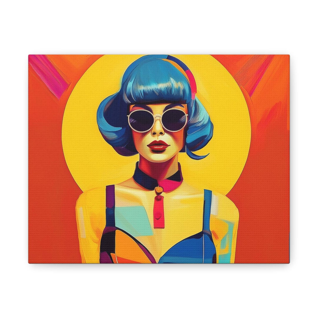Mod Pop Art, Sunglasses, Retro Home Decor, Wall Art, Pop Art Canvas ...
