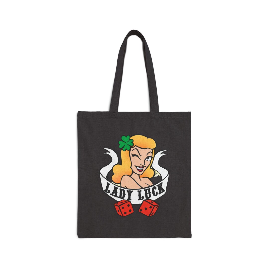 Rockabilly Cotton Canvas Tote Bag – Retro Pin-up Punk Rock Handbag ...