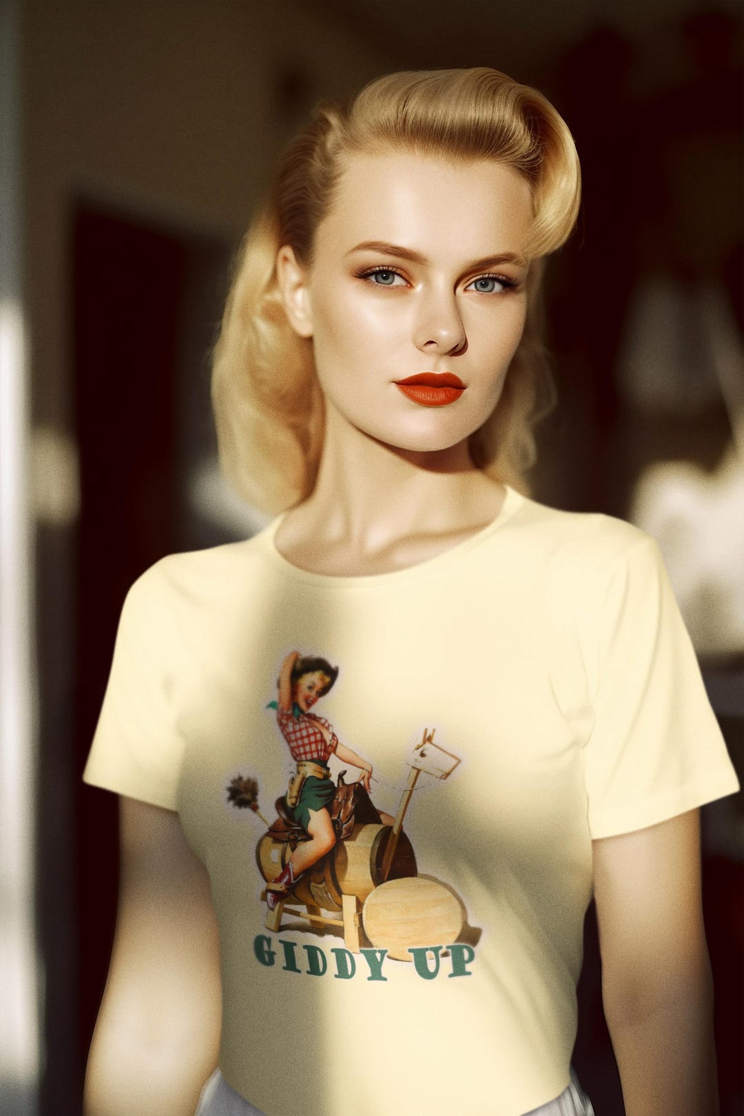 Classic Pin up Tee, Pin up Cowgirl Women's Tee, Rockabilly Womens Tee ...