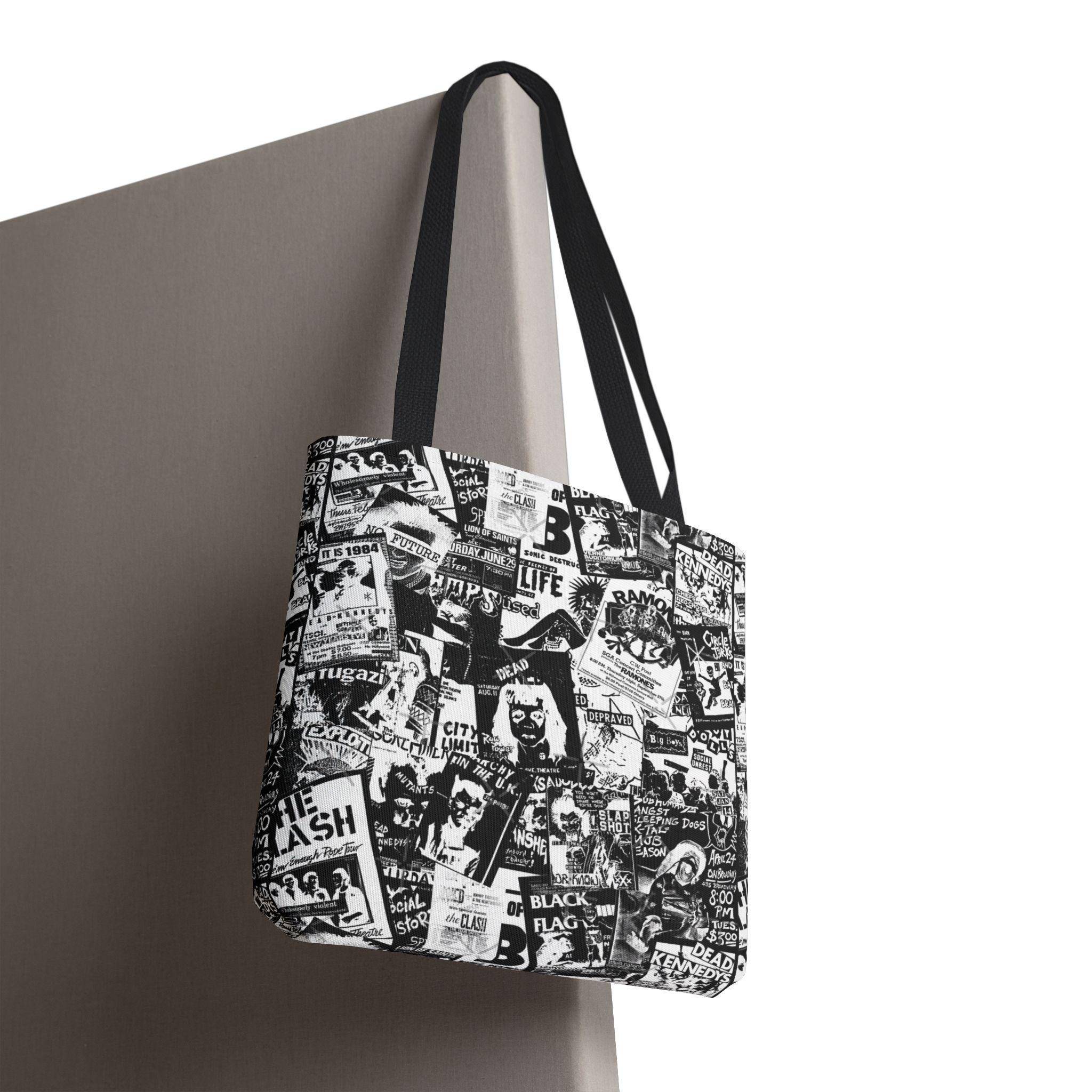 Punk Rock Flyer Tote Bag - Riot Girl Collage, Anti Fashion Shoulder Bag ...