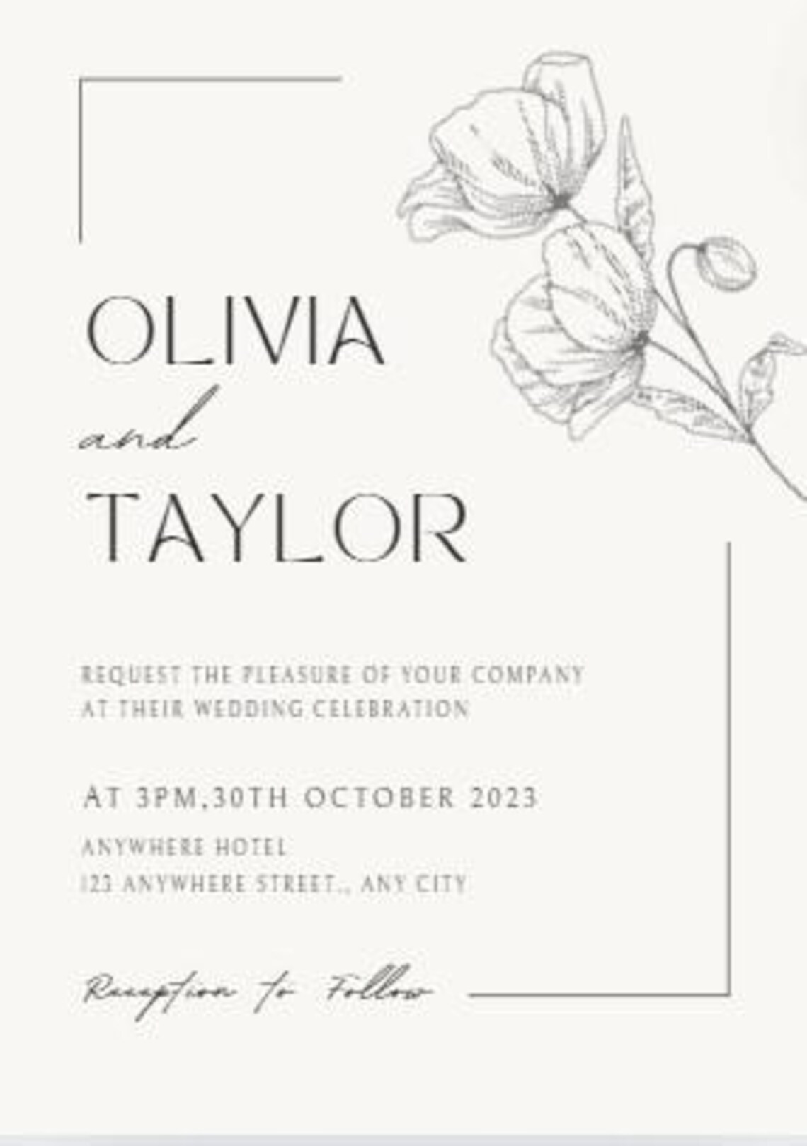 Custom Minimal Wedding Invitation Package, Wedding Invitation Bundle ...