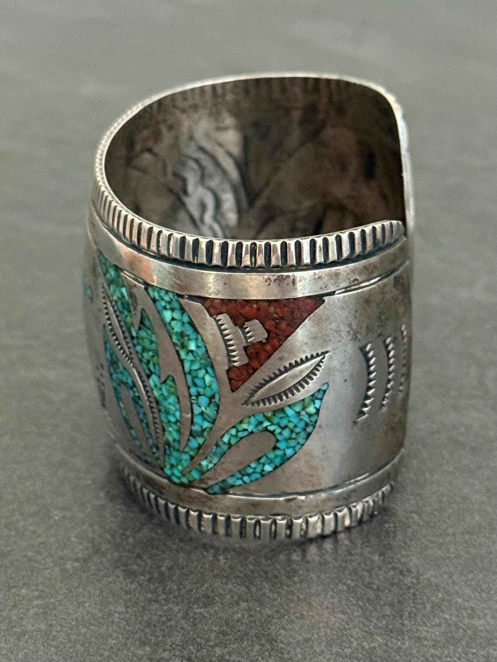 Vintage Gibson Gene Navajo Sterling Silver Deer Turquoise Coral ...