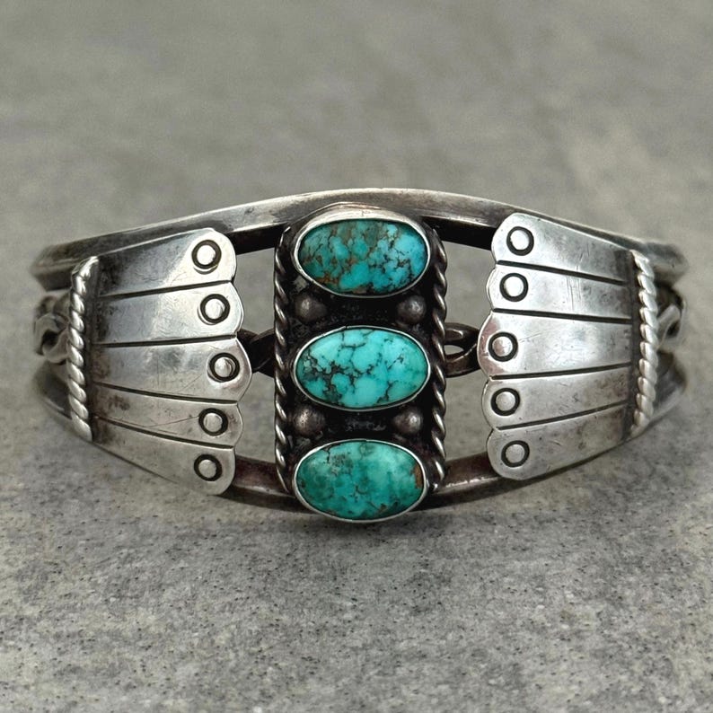 Old Vintage 40's Native American Navajo LONE MOUNTAIN Turquoise ...