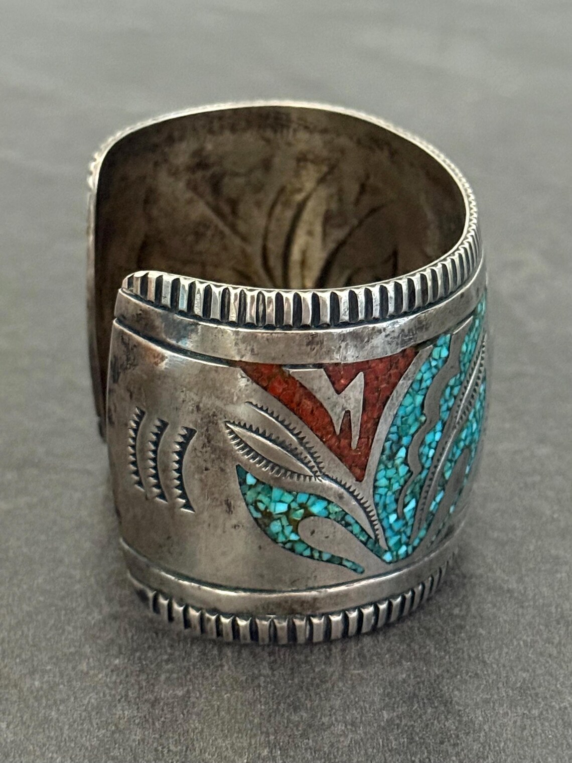 Vintage Gibson Gene Navajo Sterling Silver Deer Turquoise Coral ...