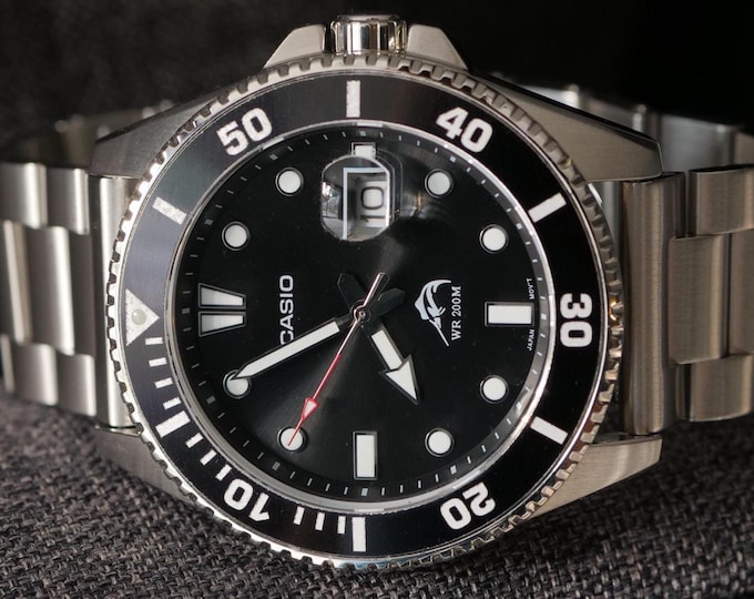 Modified New Casio Duro MDV106 - Black Countdown Bezel W/ Cyclops ...