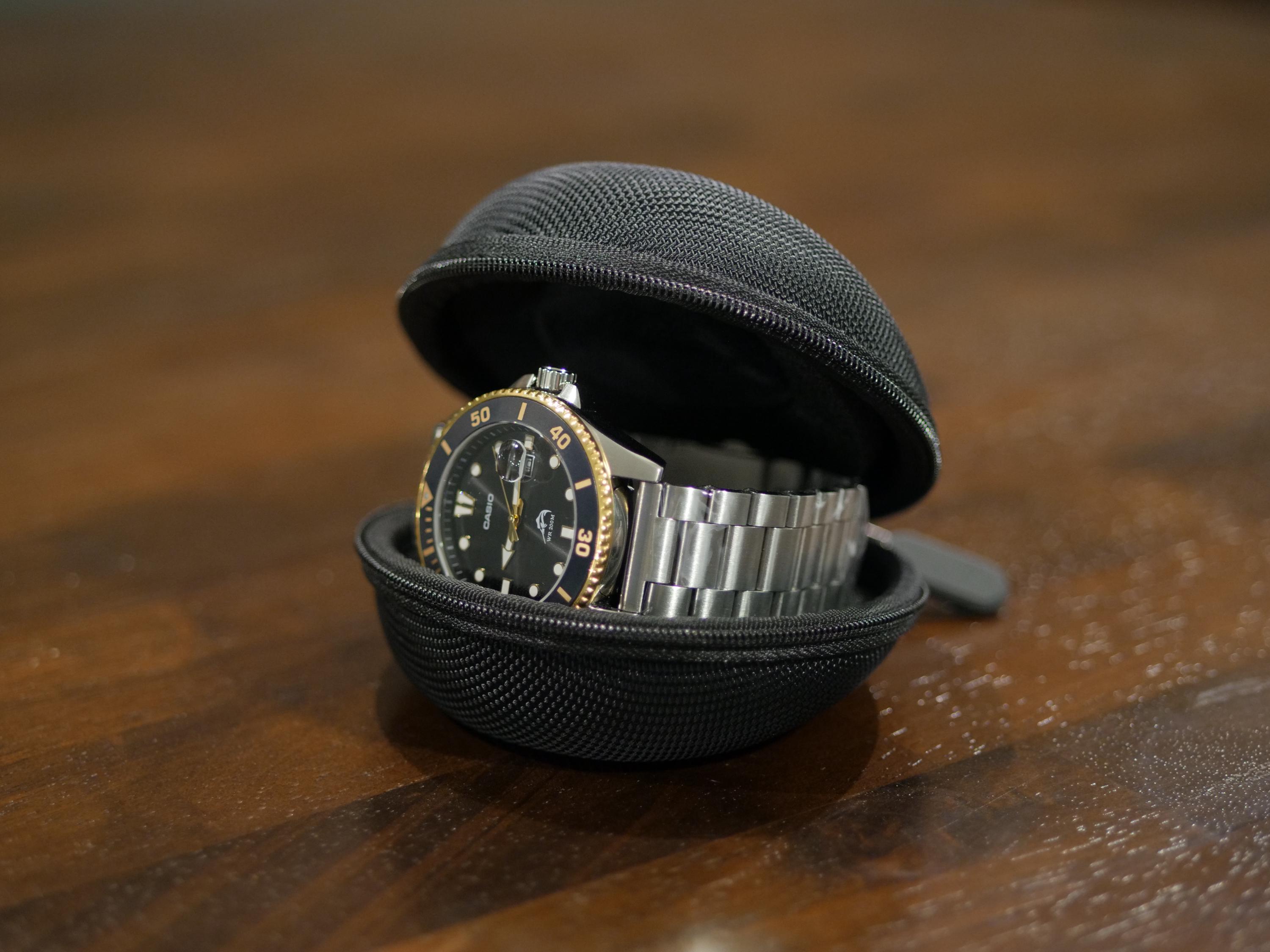 Modified New Casio Duro MDV106 Black/gold Countdown Bezel W/ Cyclops ...