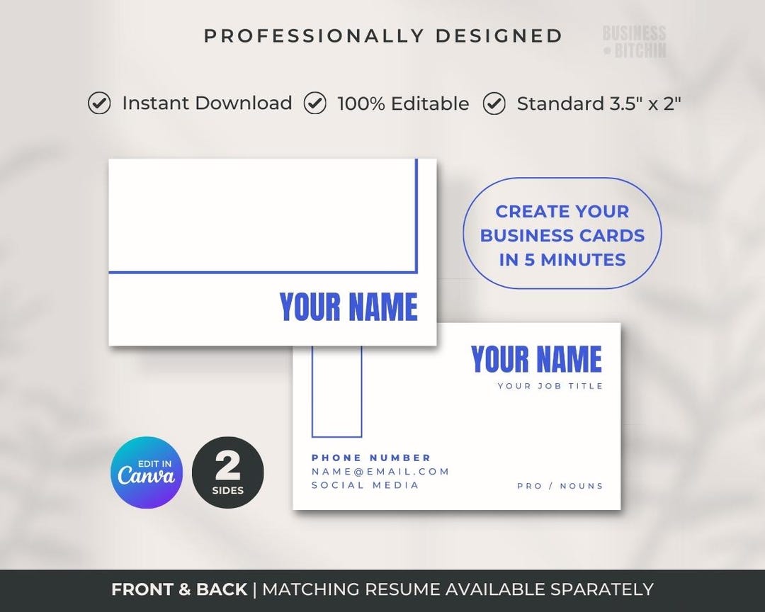 Modern Professional Business Card Template US Size Creative Digital ...